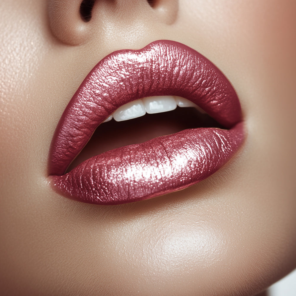 Mauve Lipstick with Metallic Shimmer Satin Finish