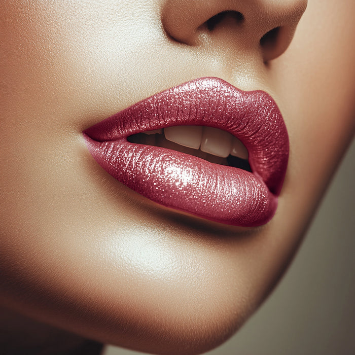 Mauve Lipstick with Metallic Shimmer Satin Finish